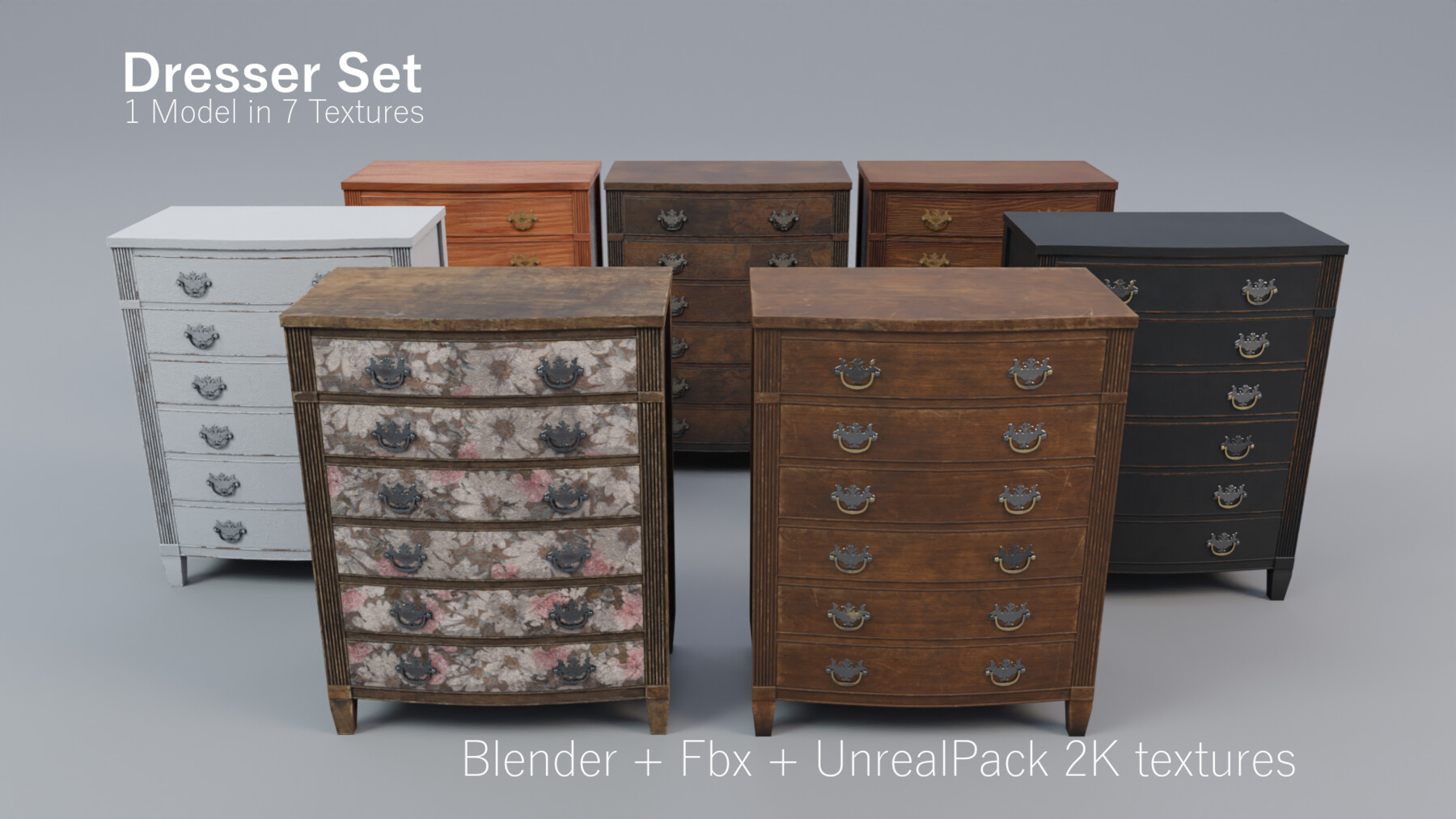 ArtStation - Dresser Set | Game Assets