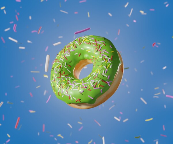 ArtStation - Green Donut Cannabis edible. | Resources
