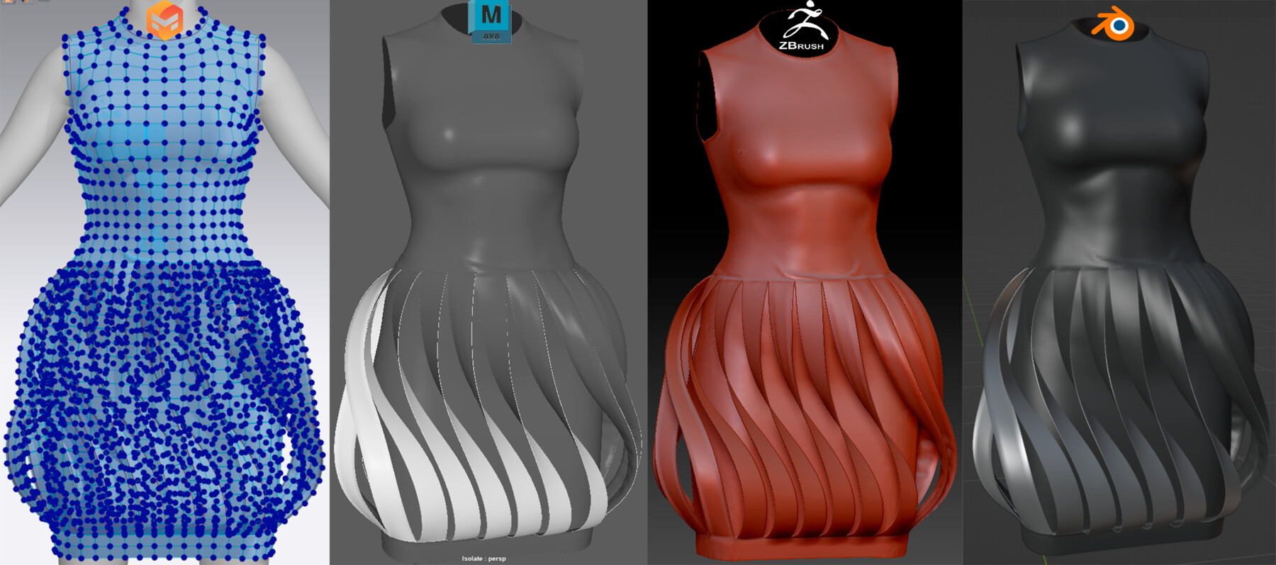 ArtStation - RETOPOLOGY & UV Smocking Frock 3 (smoking dress) | Resources