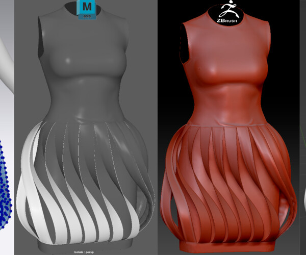 ArtStation - RETOPOLOGY & UV Smocking Frock 3 (smoking dress) | Resources