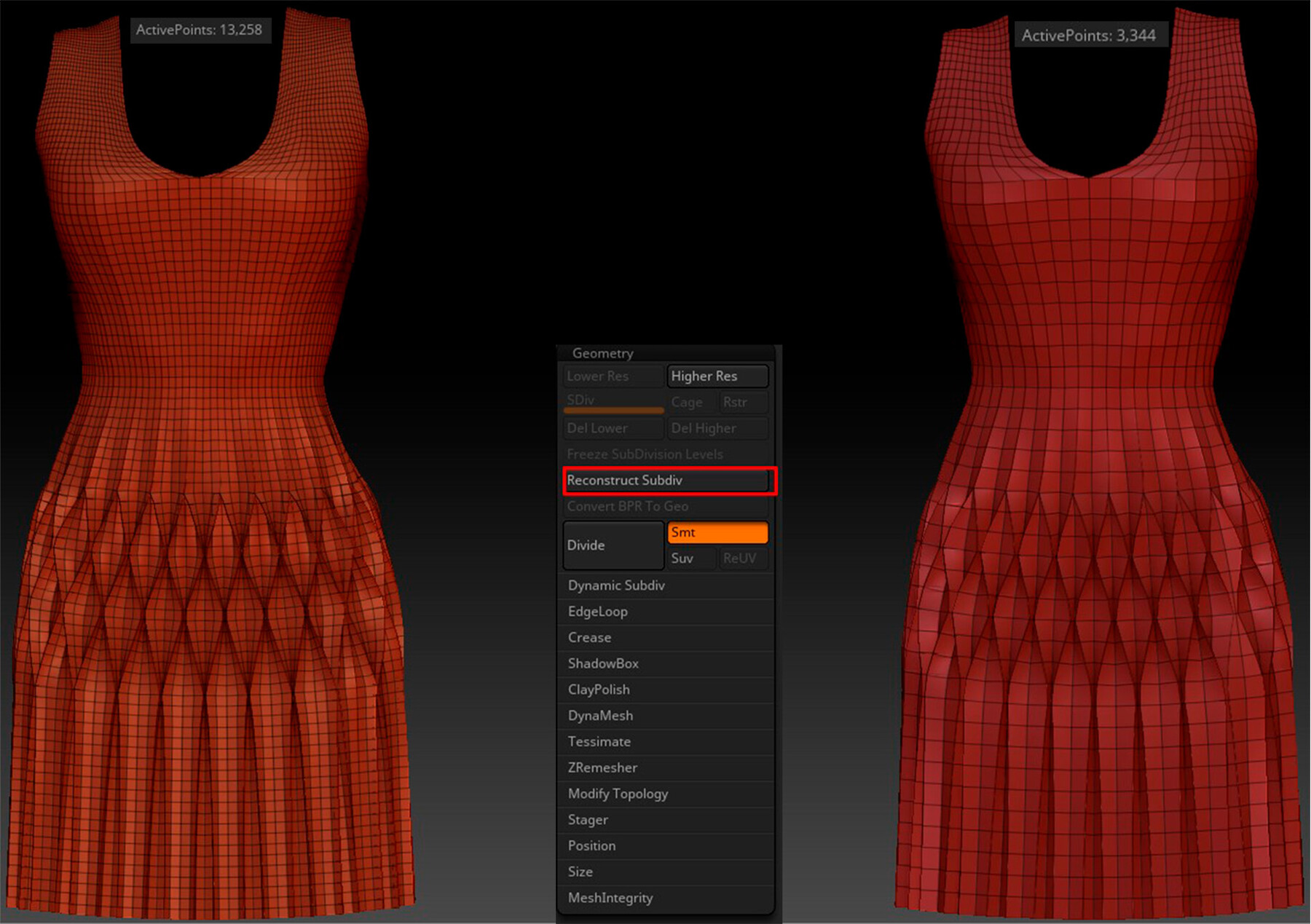 ArtStation - RETOPOLOGY Smocking Frock 1 (smoking dress) | Resources