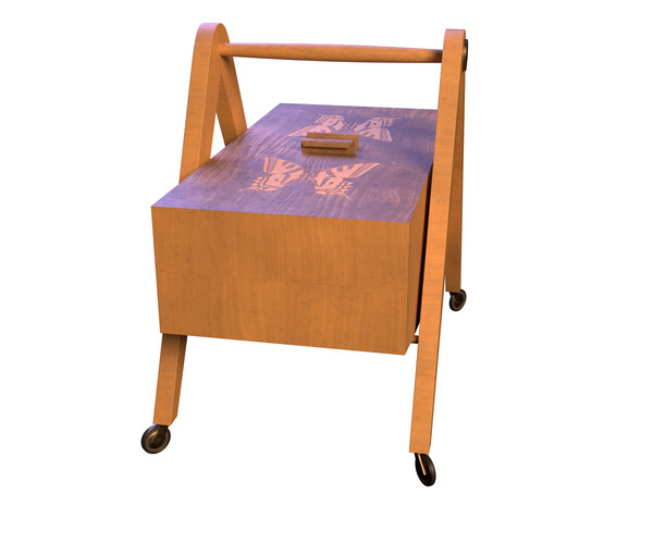 ArtStation - Mid-Century Marquetry Sewing Table | Resources