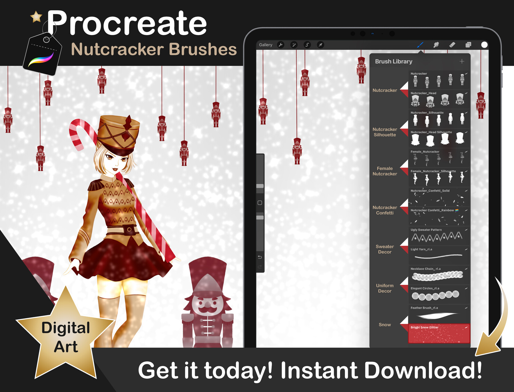 ArtStation - Christmas Nutcracker Procreate Brushes | Digital Art PNG ...