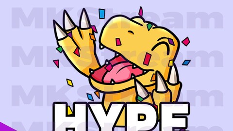 ArtStation - Twitch emotes digimon agumon hype | Artworks