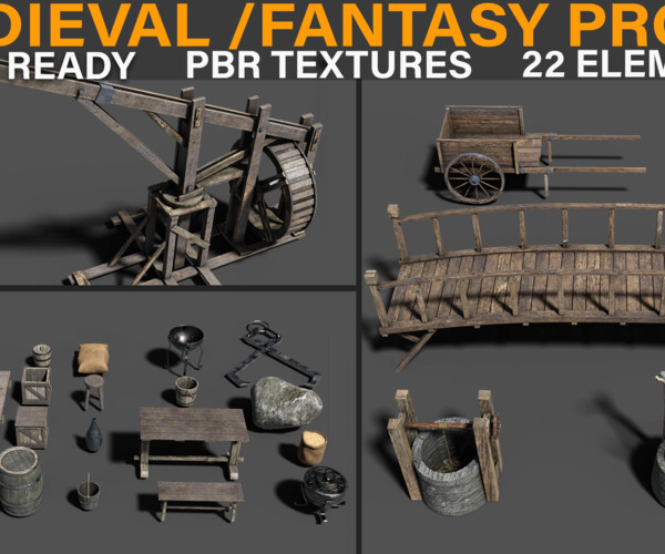 ArtStation - Medieval-Fantasy Props | Game Assets