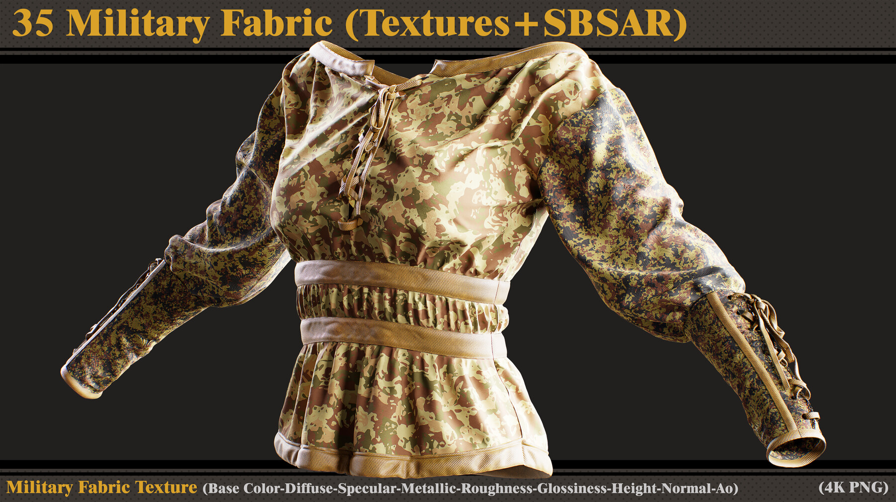 ArtStation - 35 Military Fabric (Texture + SBSAR) | Game Assets