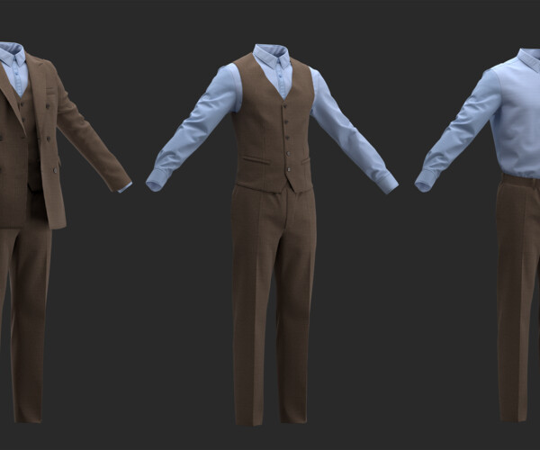 ArtStation - Men's suit. Marvelous Designer/Clo3d project+OBJ | Resources