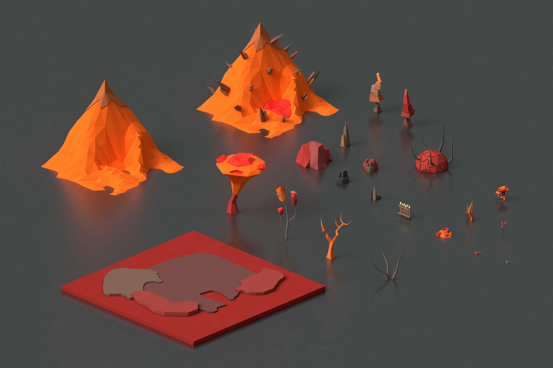 ArtStation - Low Poly Space Alien Worlds 3D Asset Pack | Game Assets
