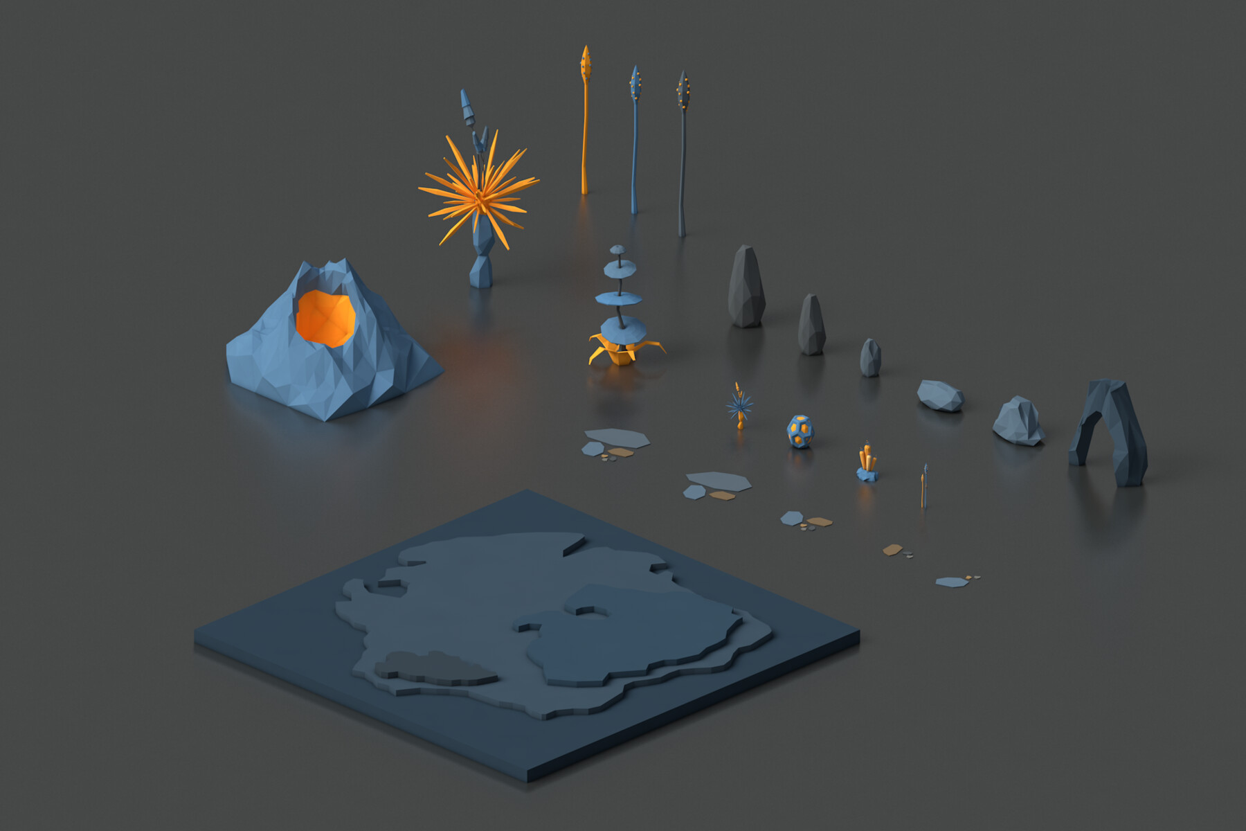 ArtStation - Low Poly Space Alien Worlds 3D Asset Pack | Game Assets