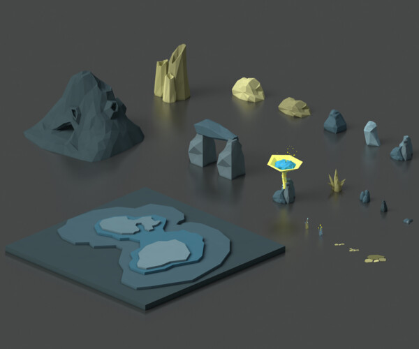 ArtStation - Low Poly Space Alien Worlds 3D Asset Pack | Game Assets