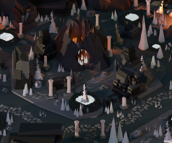 ArtStation - Low Poly Space Alien Worlds 3D Asset Pack | Game Assets