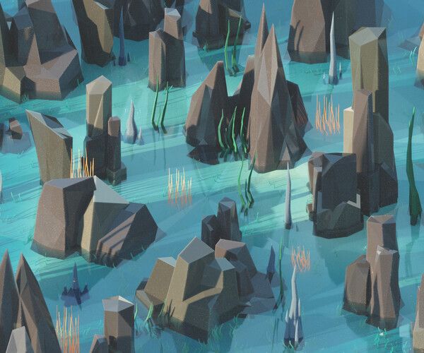 ArtStation - Low Poly Space Alien Worlds 3D Asset Pack | Game Assets