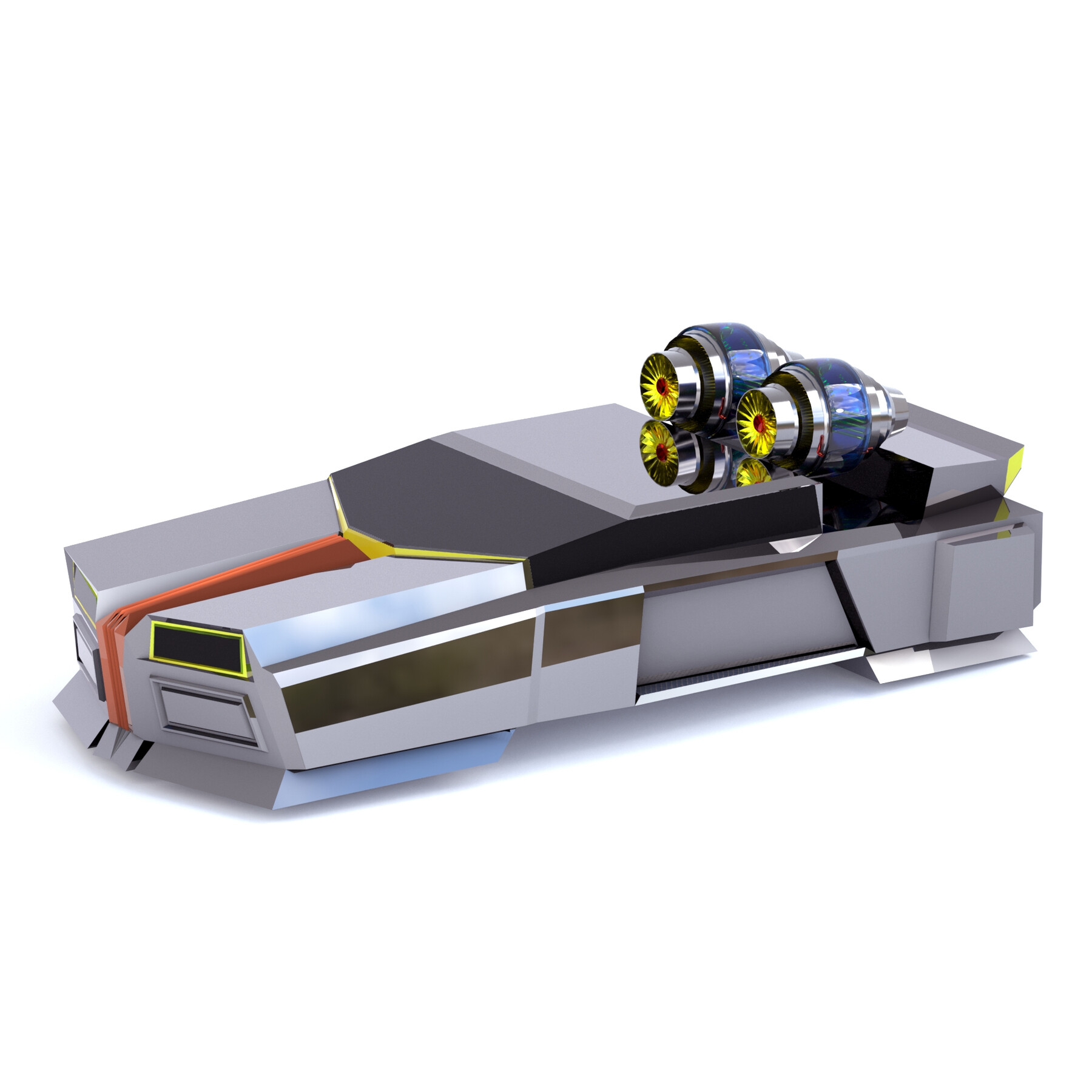ArtStation - 3D model of Scifi jet car | Resources
