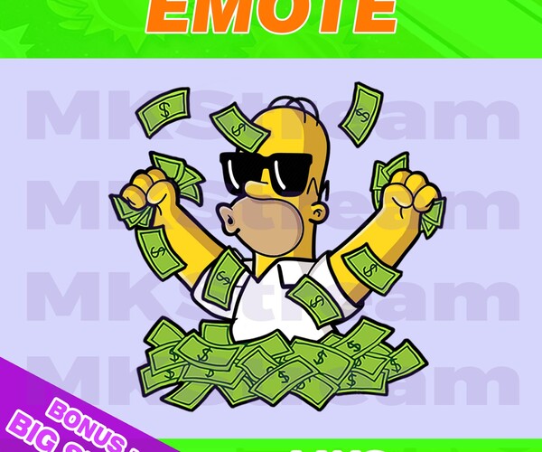 ArtStation - Twitch emotes the simpsons homer rich money | Artworks