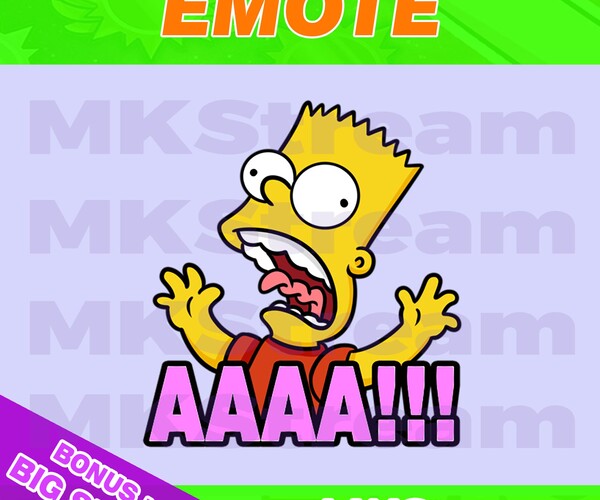 ArtStation - Twitch emotes the simpsons bart screaming | Artworks