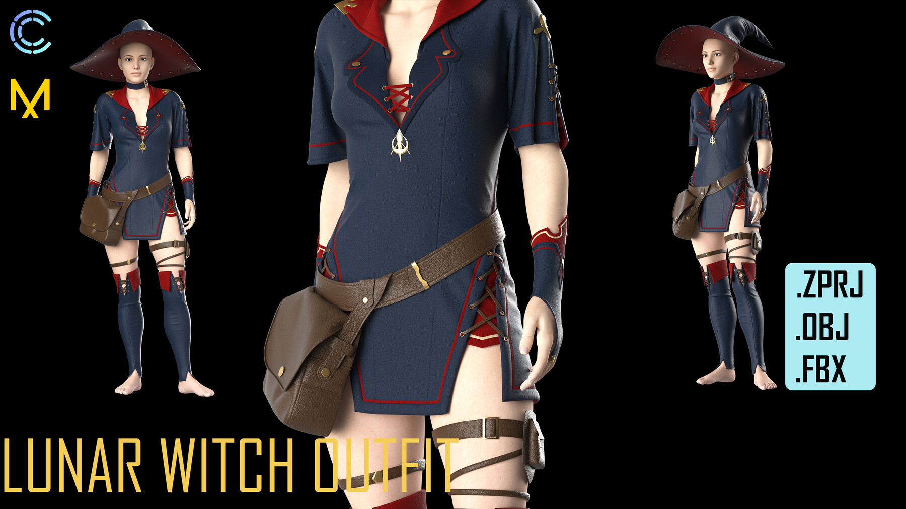 ArtStation - LUNAR WITCH. Marvelous Designer, Clo 3D project | Game Assets