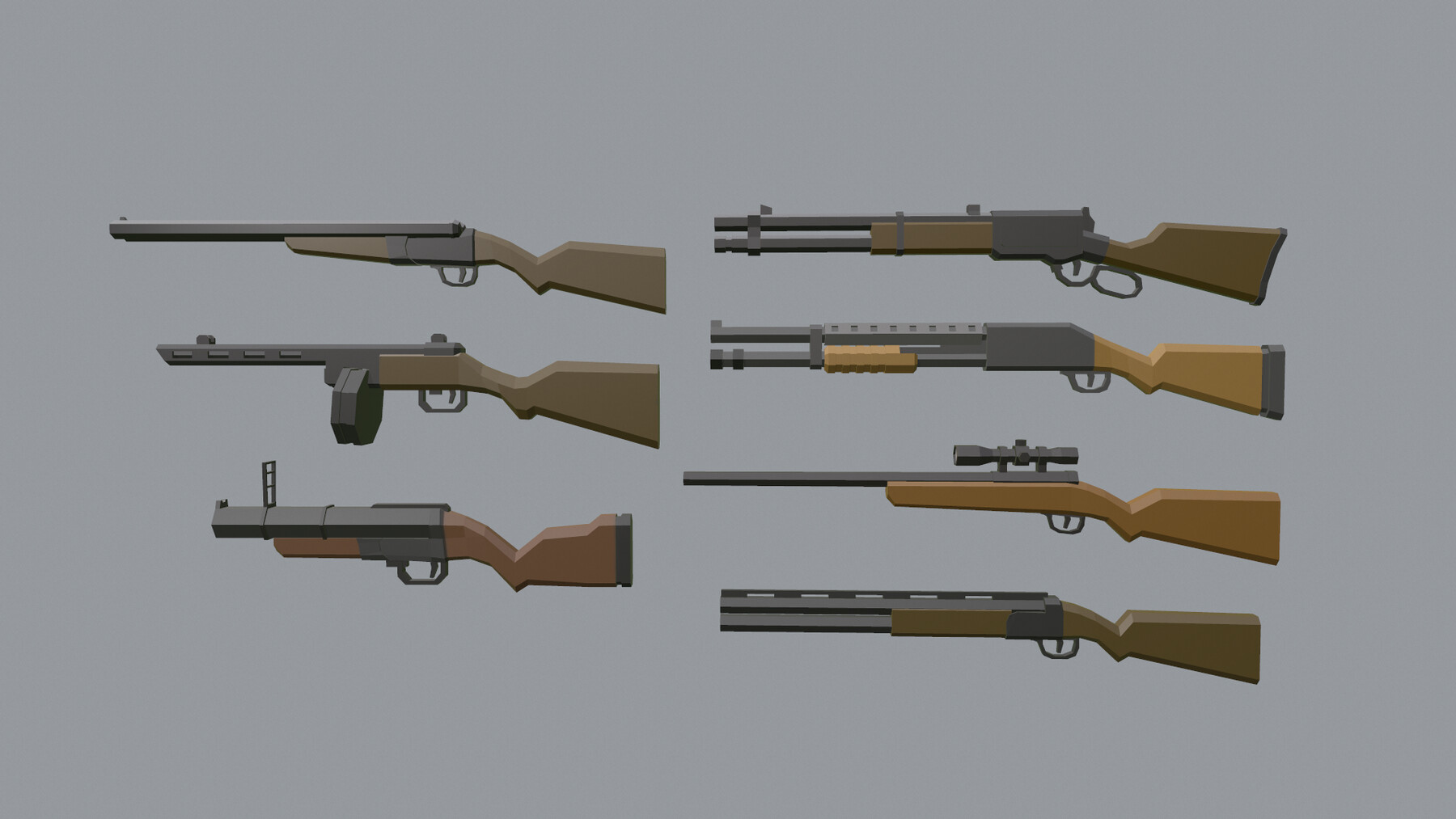 ArtStation - low poly guns pack | Game Assets