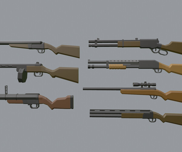 ArtStation - low poly guns pack | Game Assets