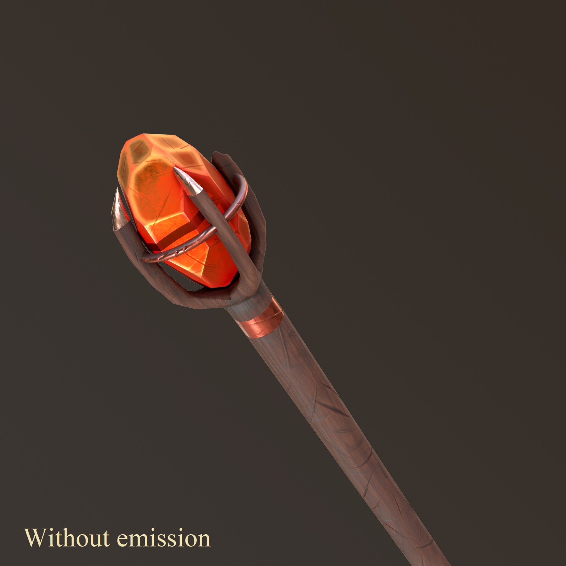 ArtStation - Old wooden staff, Low-poly, 3D model | Resources