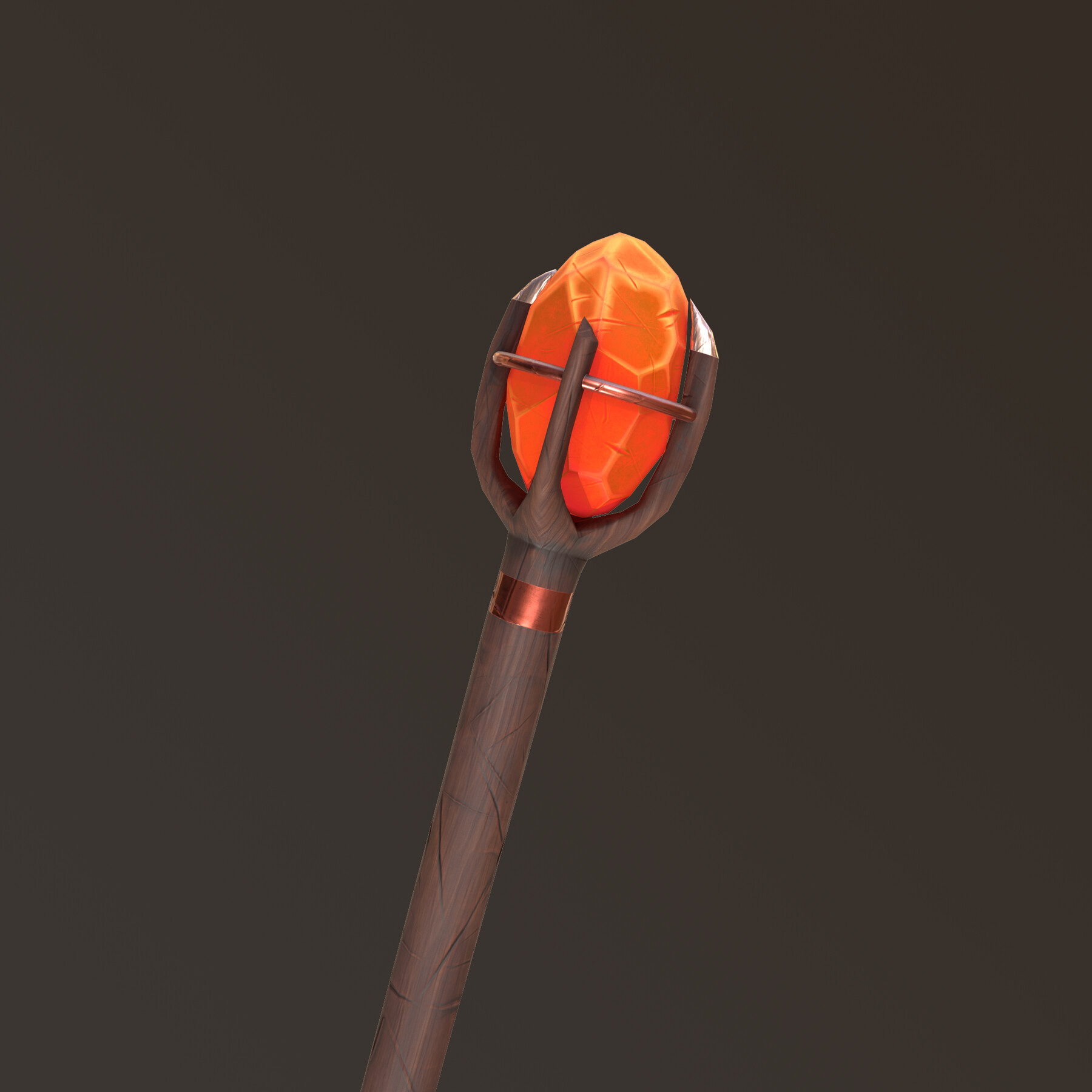 ArtStation - Old wooden staff, Low-poly, 3D model | Resources