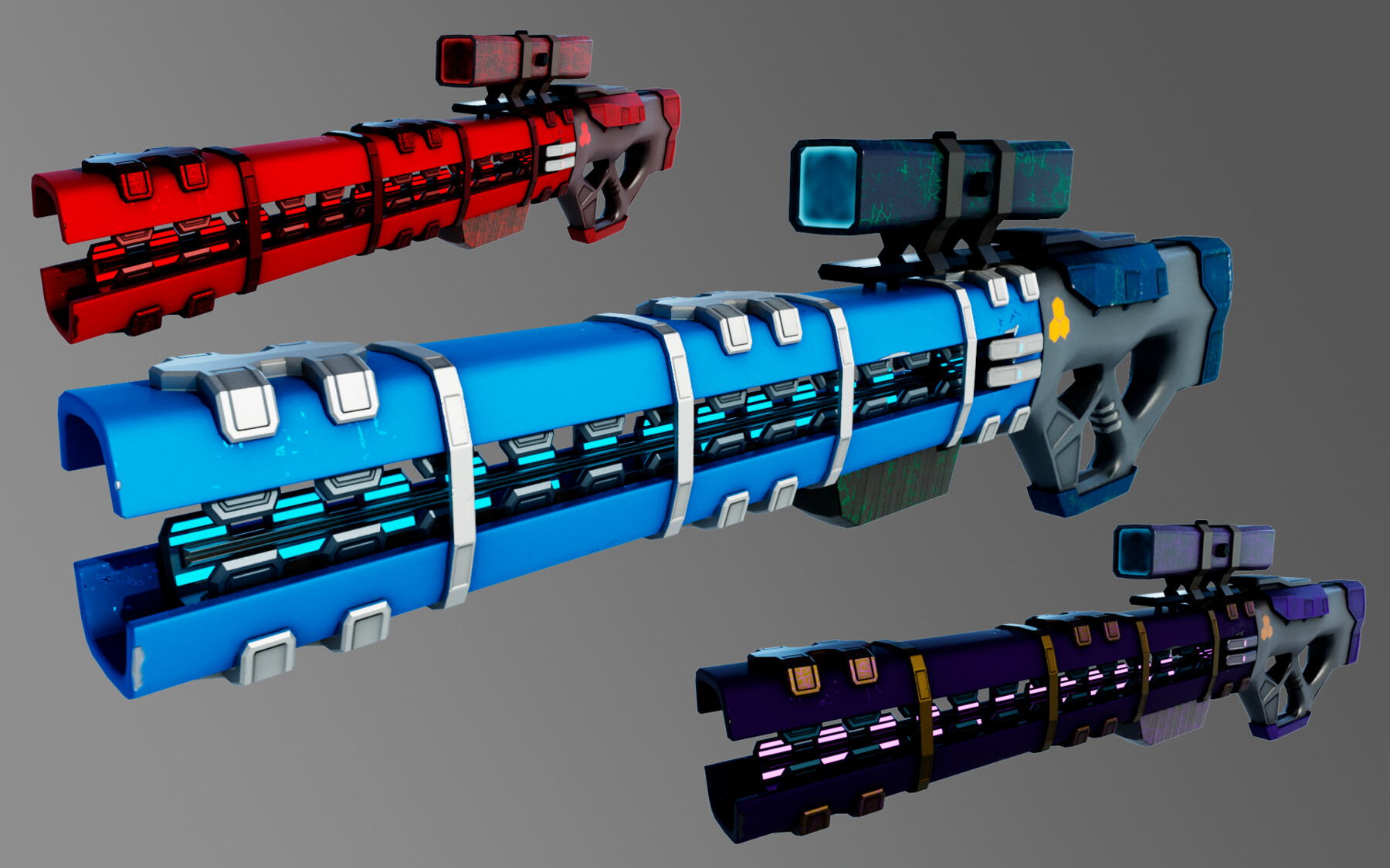 ArtStation - Gauss magnetic gun, Low-poly, 3D model | Resources