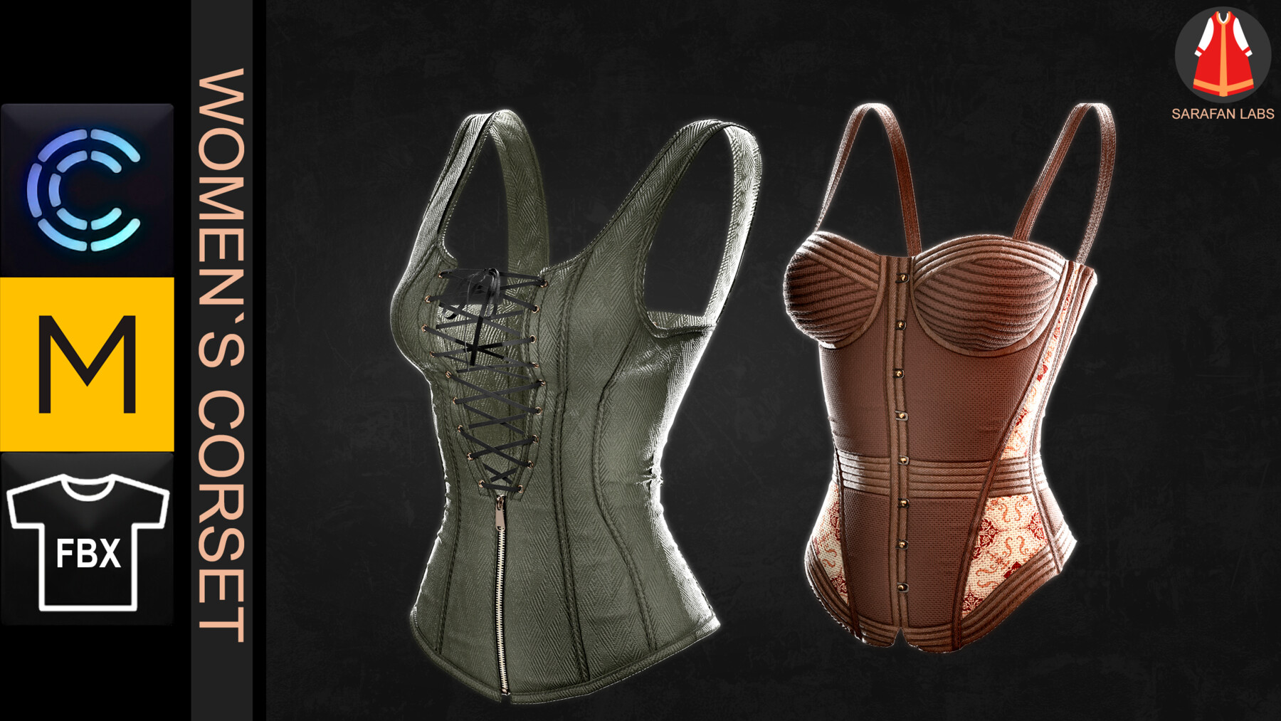 ArtStation - Set of women`s Leather Corsets | Resources
