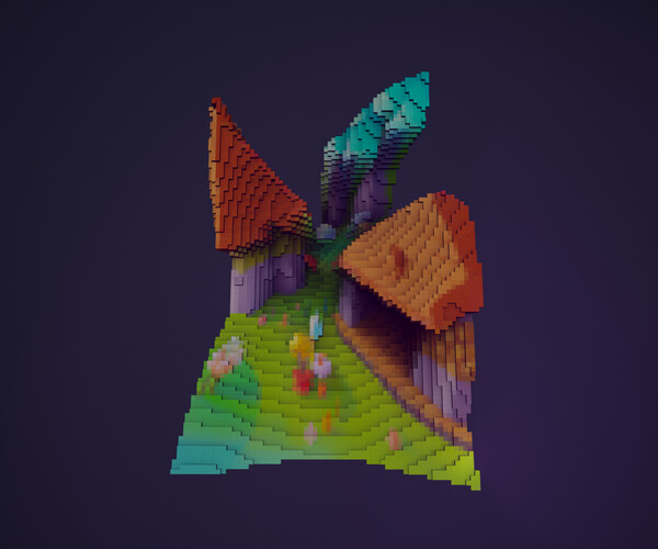 ArtStation - Voxel world Iso Kid 500 fbx kit | Game Assets