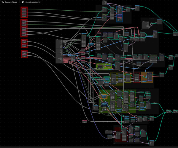 ArtStation - Procedural Bridge Generator (Stone and Bricks) (Geometry Nodes) for Blender (Bake ...