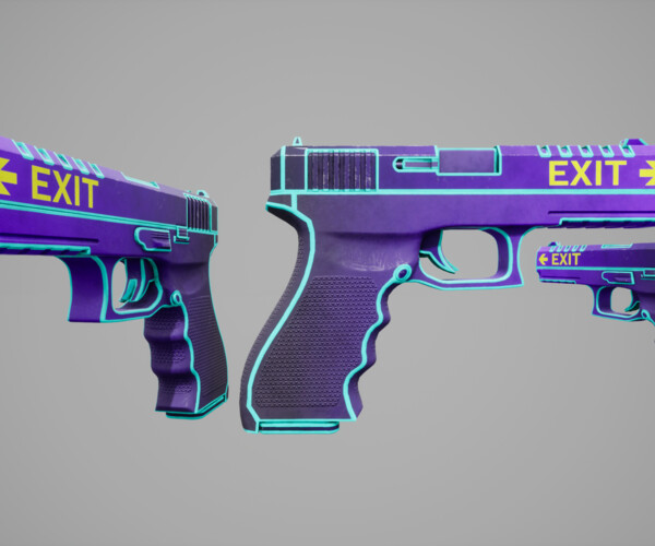 ArtStation - Handgun - Plus extra skins | Game Assets