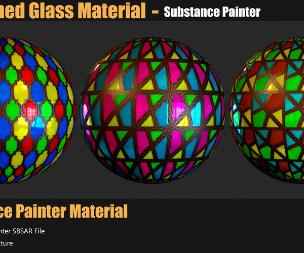 ArtStation - 15 Stylized Stained Glass Materials In Substance Painter ...