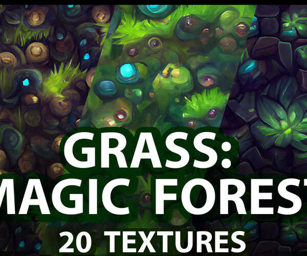 ArtStation - Grass Magic Forest Floor: 20 TEXTURES (Hand-painted ...