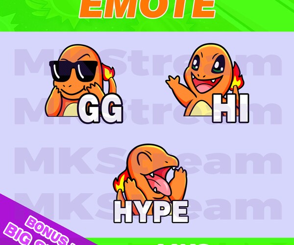 ArtStation - Twitch emotes pokemon charmander pack | Artworks