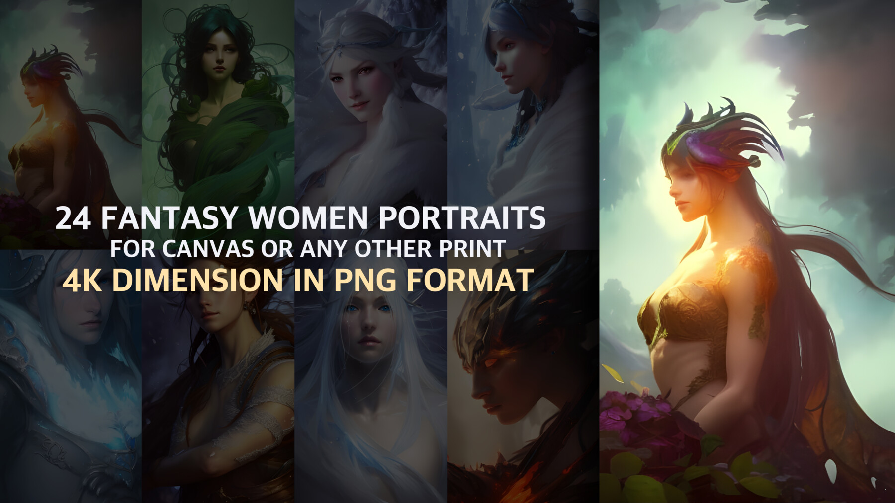 ArtStation - 24 Fantasy Women Portraits - More Than 4K Resolution | Artworks