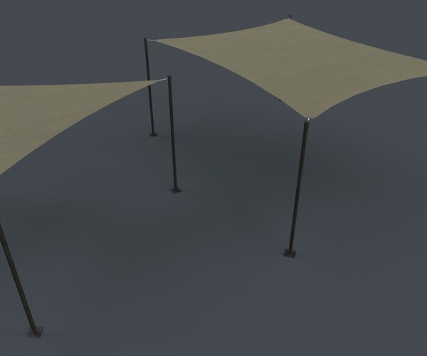 ArtStation - PBR Sun Shade Sails | Game Assets