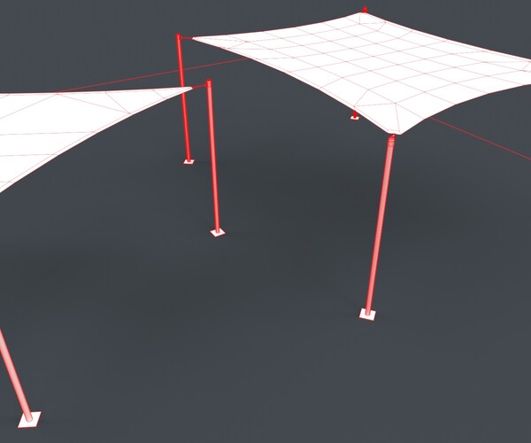 ArtStation - PBR Sun Shade Sails | Game Assets