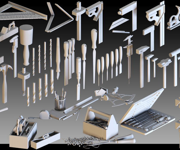 ArtStation - +118 Carpentry Tools- Kitbash- High detail 3d models ...