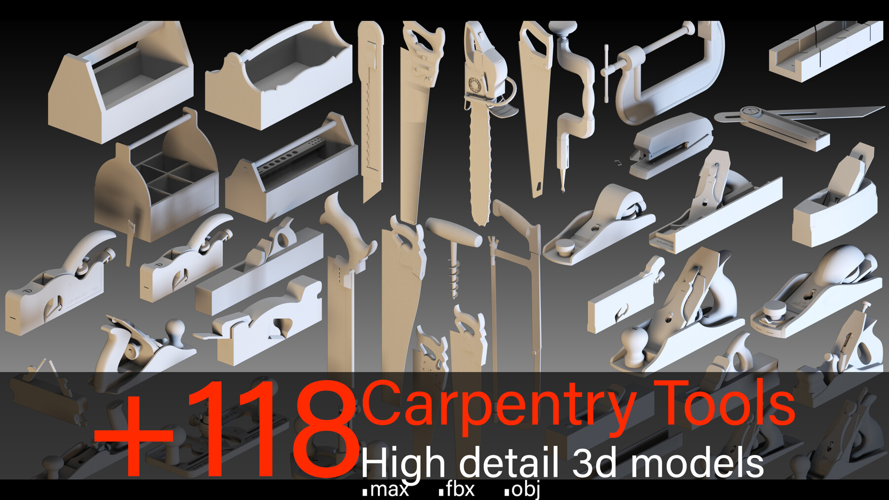 ArtStation - +118 Carpentry Tools- Kitbash- High detail 3d models | Resources