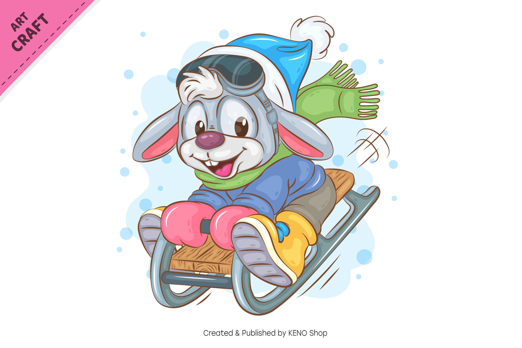 ArtStation - Set of Winter Bunnies 02. Clipart. | Artworks