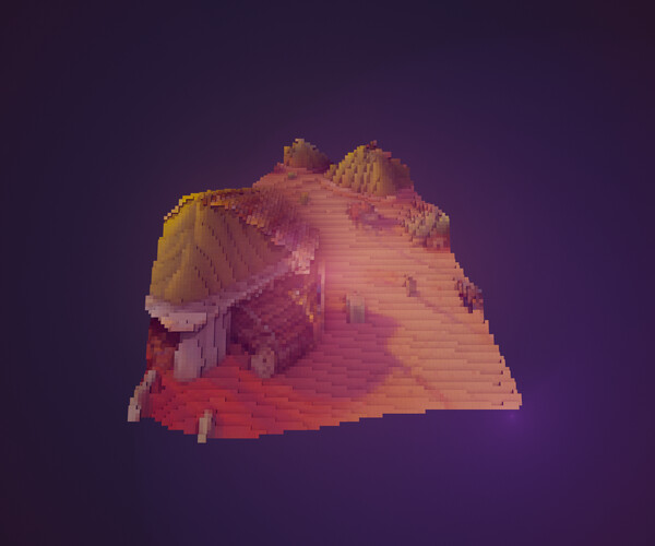 ArtStation - Voxel world desert 100 fbx kit | Game Assets