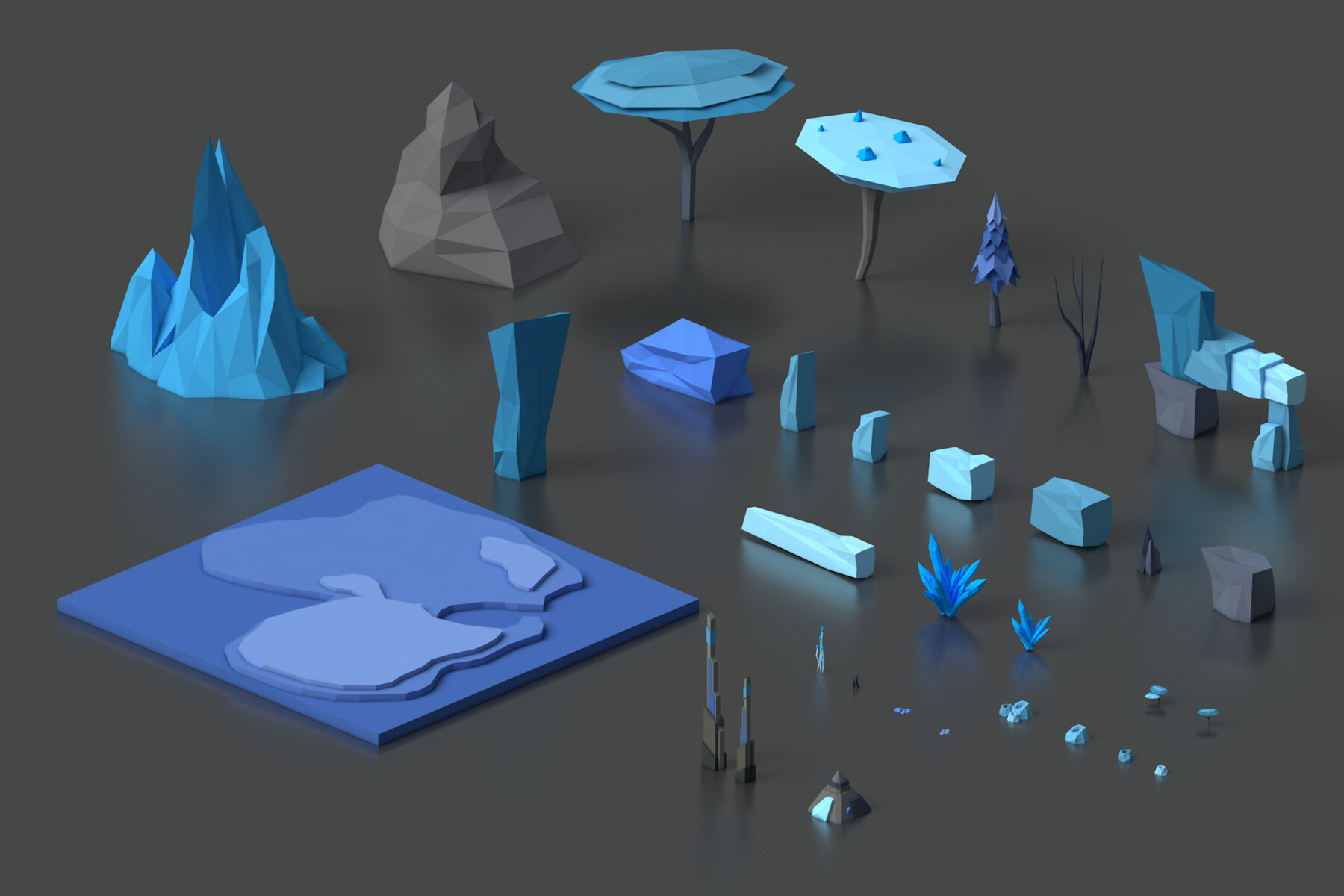 ArtStation - Free Demo of Low Poly Space Alien Worlds 3D Asset Pack ...