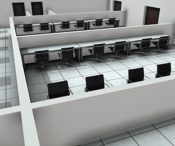 ArtStation - office with server room | Resources