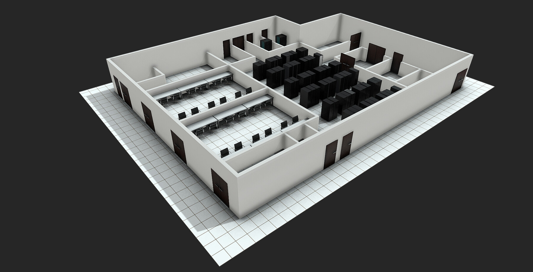 ArtStation - office with server room | Resources