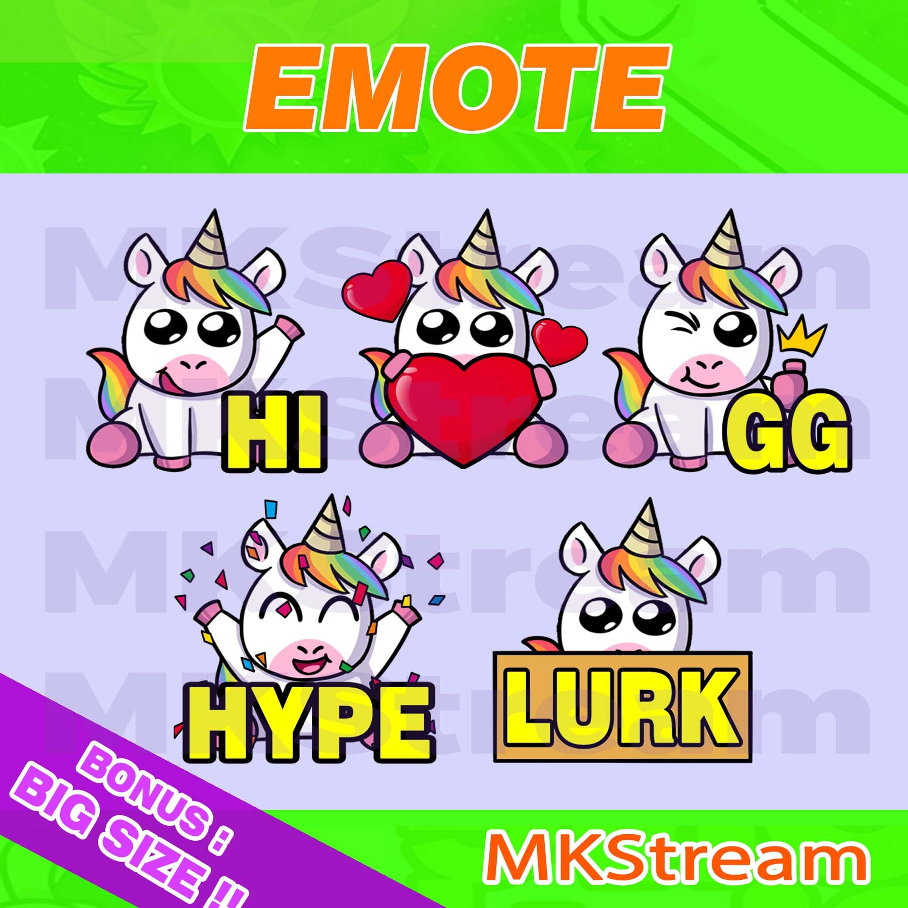 ArtStation - Twitch emotes cute unicorn pack | Artworks