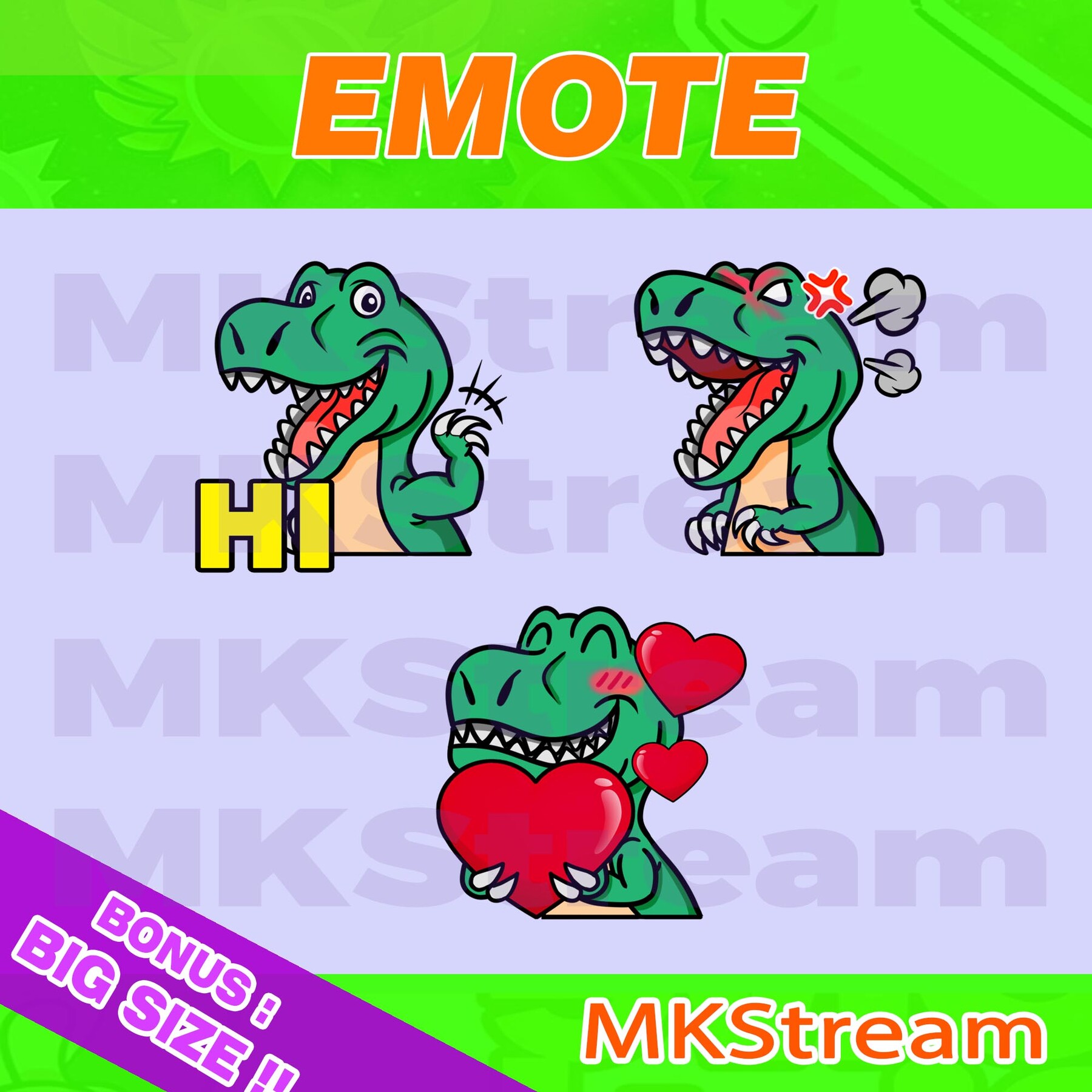 ArtStation - Twitch emotes cute dinosaur t-rex pack | Artworks