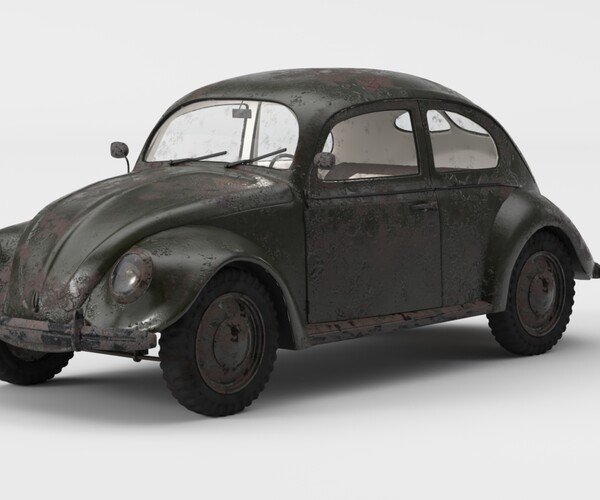 ArtStation - VW Style Beetle Bug Old Rusty WW2 Wrecked Car | Resources