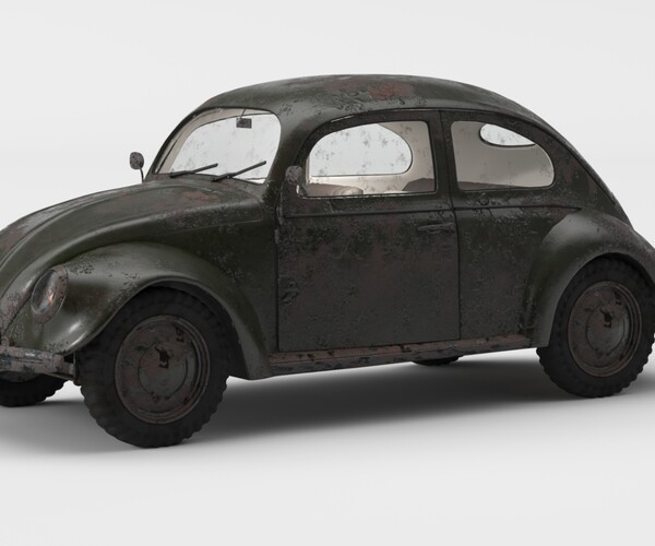ArtStation - VW Style Beetle Bug Old Rusty WW2 Wrecked Car | Resources