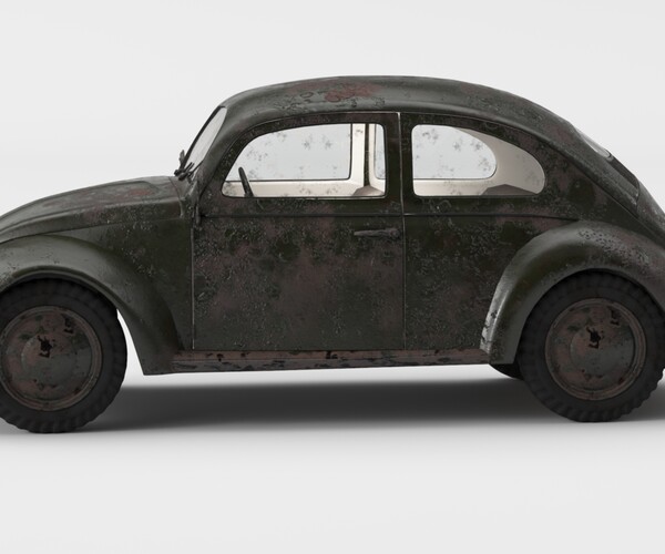 ArtStation - VW Style Beetle Bug Old Rusty WW2 Wrecked Car | Resources