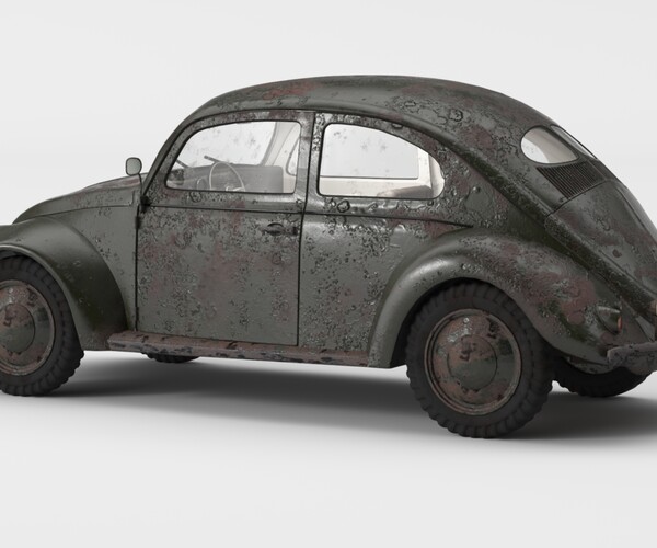 ArtStation - VW Style Beetle Bug Old Rusty WW2 Wrecked Car | Resources