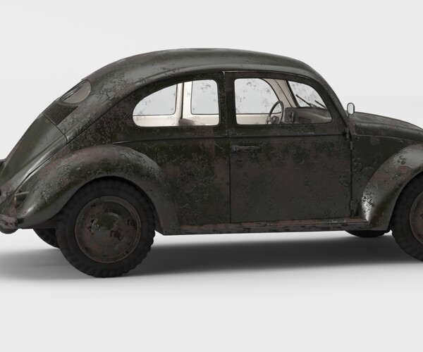 ArtStation - VW Style Beetle Bug Old Rusty WW2 Wrecked Car | Resources