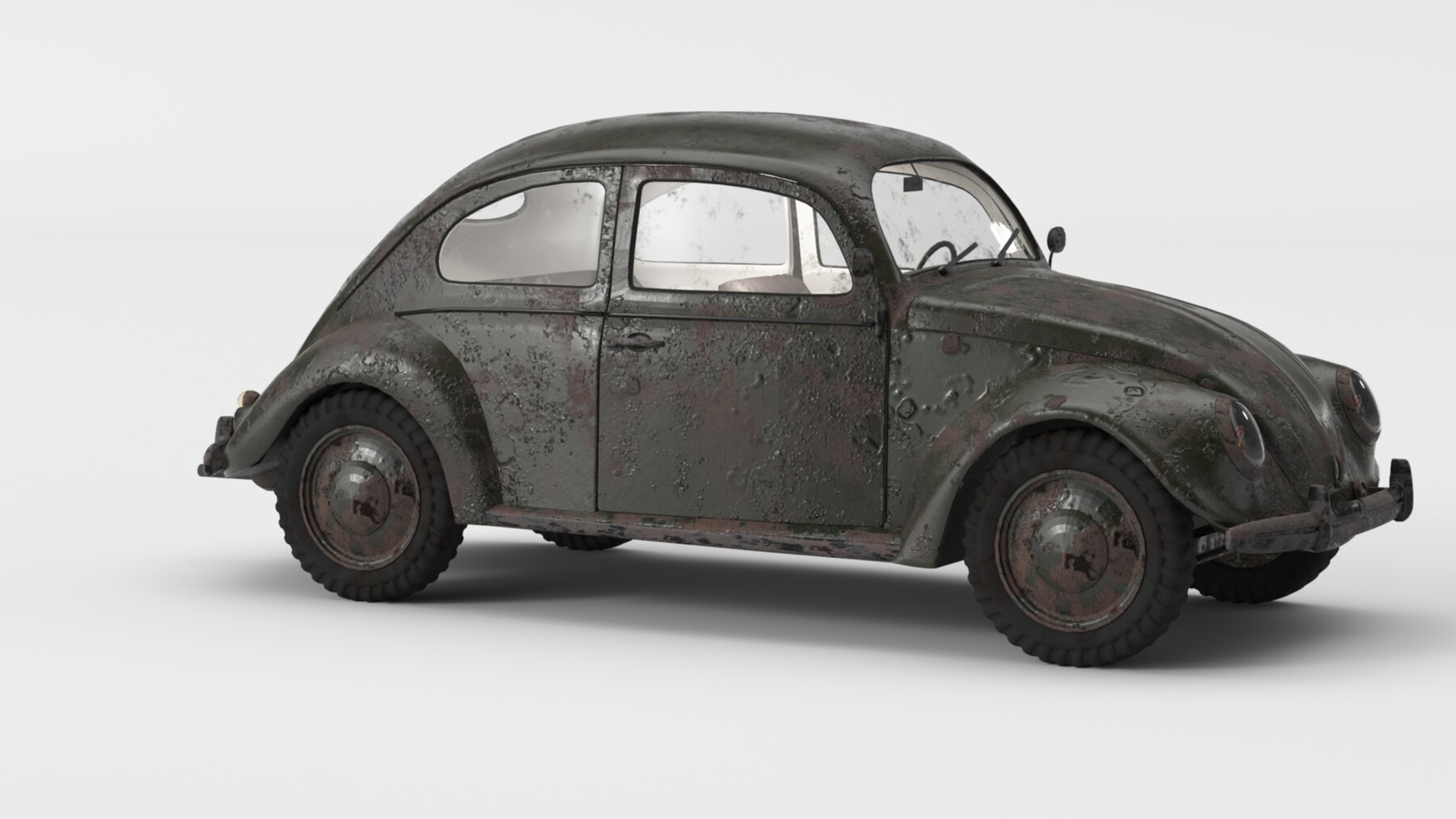 ArtStation - VW Style Beetle Bug Old Rusty WW2 Wrecked Car | Resources